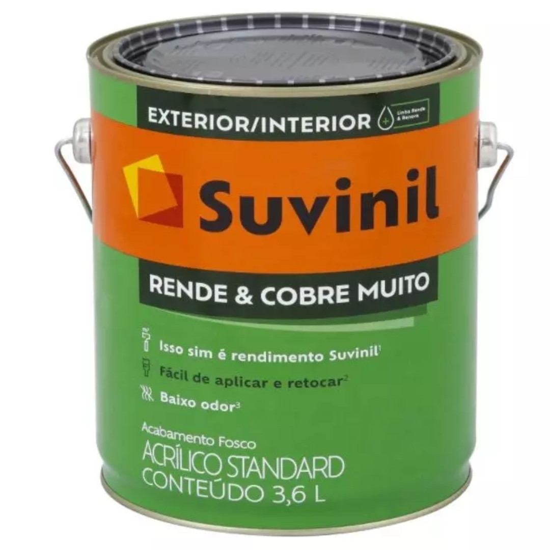 Tinta Acrílica Rende Muito Fosco Palha 3,6 Litros - Suvinil fosco palha | Construmarla