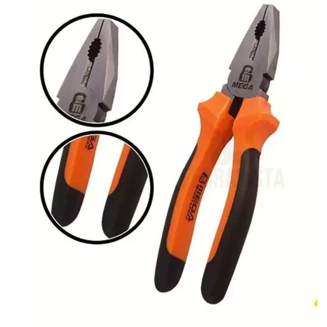 Alicate Universal Cabo Emborrachado 8'' - Mega | Construmarla